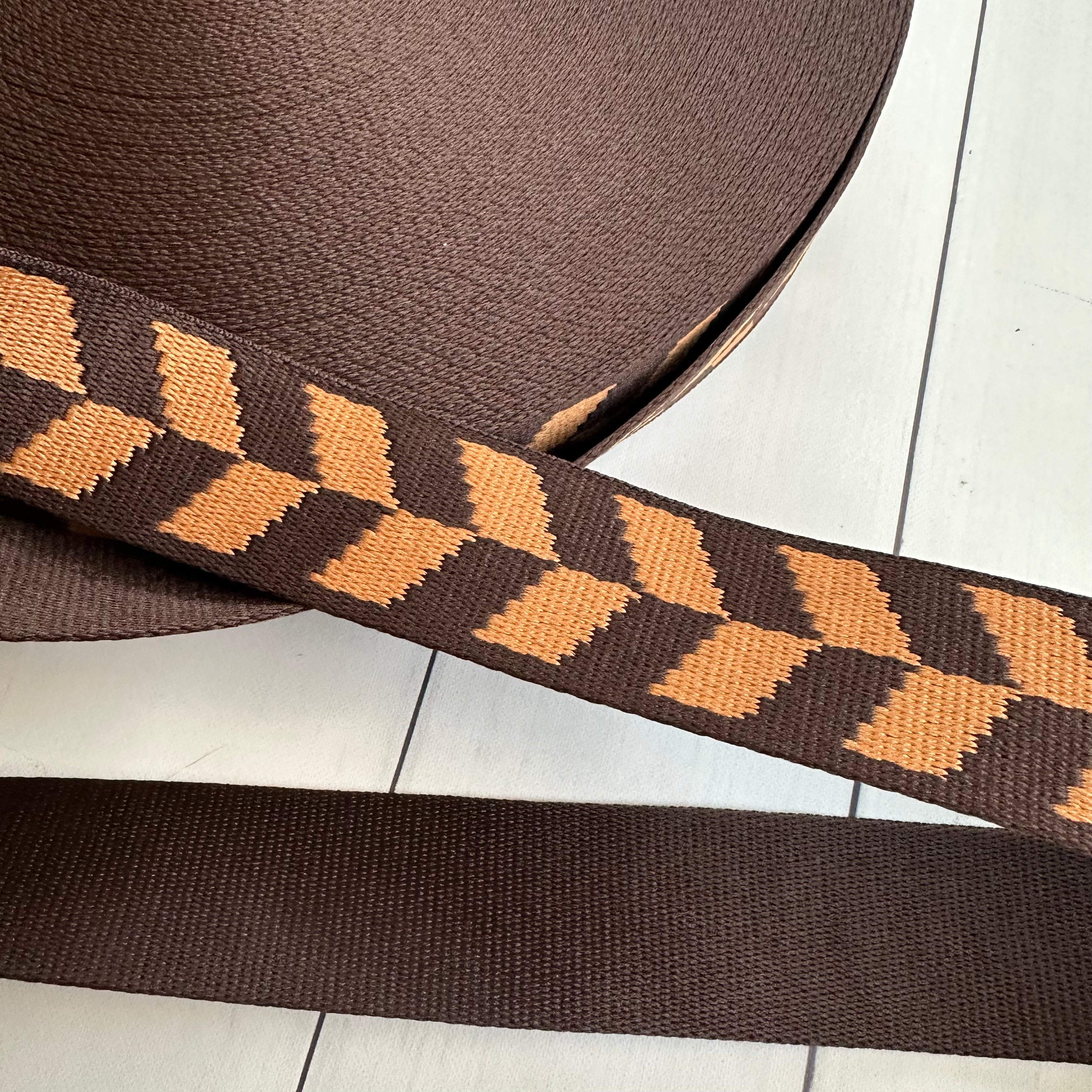 Braid Webbing: Brown and Caramel