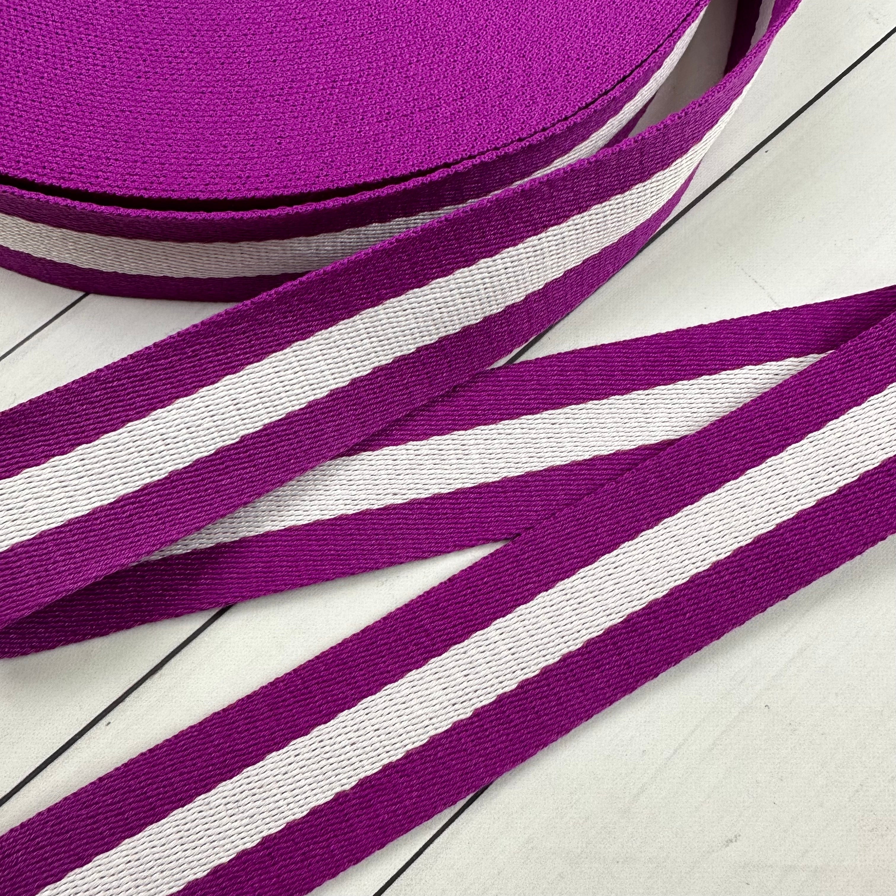 Stripe Webbing: Iris & White Webbing