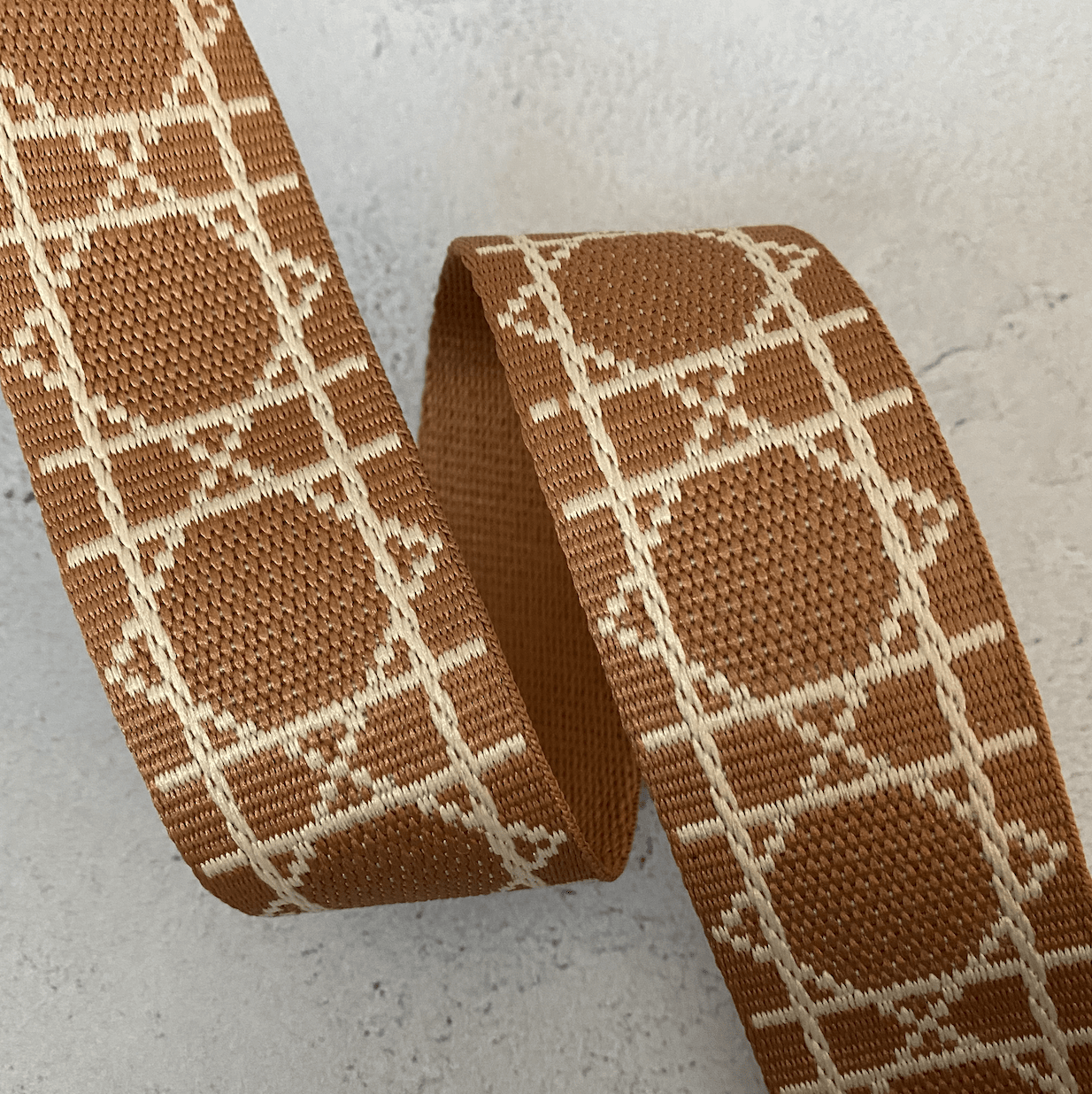 Diamond Webbing - Deep Beige with Natural