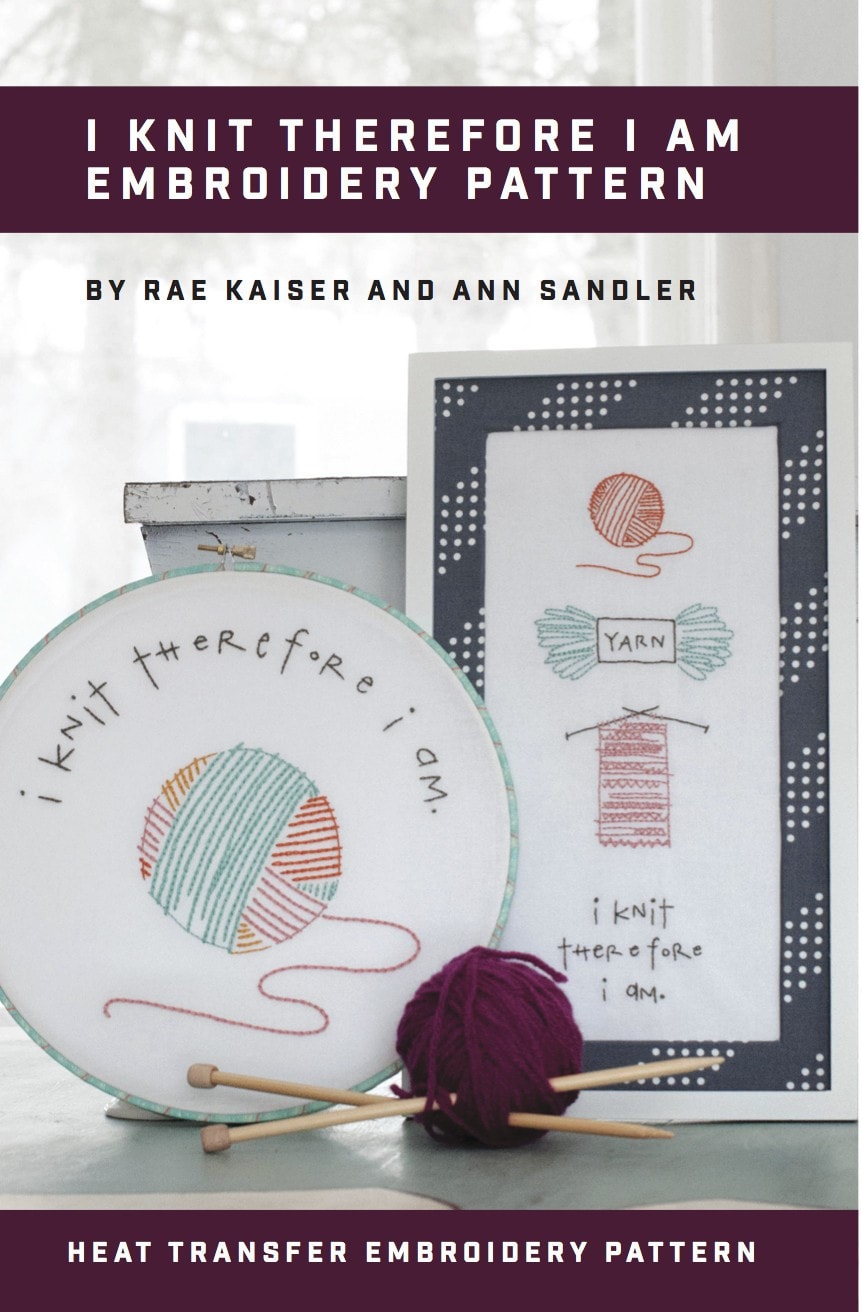 I Knit Therefore I am Printed Pattern w/ Iron Transfer